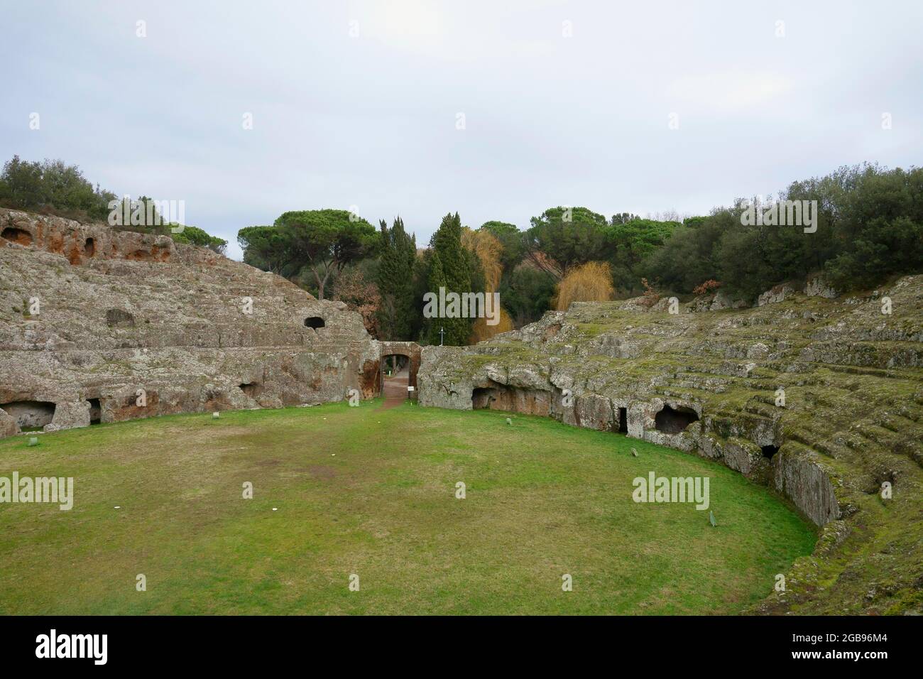 Roman amphitheatre carved out of the tufa, Sutri, Viterbo Province ...