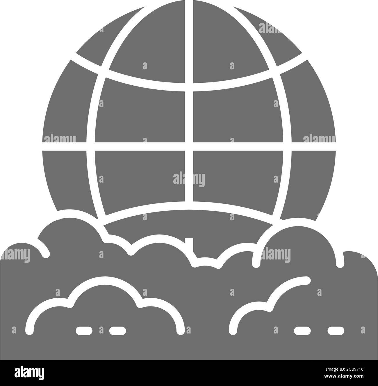 Pollution of the planet, globe garbage gray icon Stock Vector Image ...