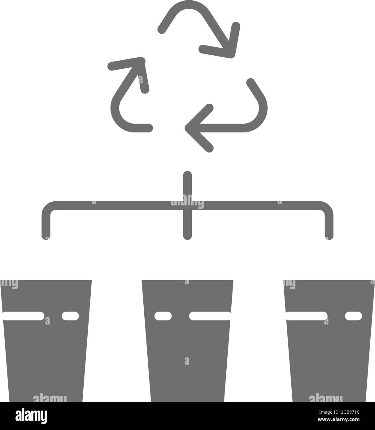 Separate garbage collection, waste sorting gray icon Stock Vector Image ...