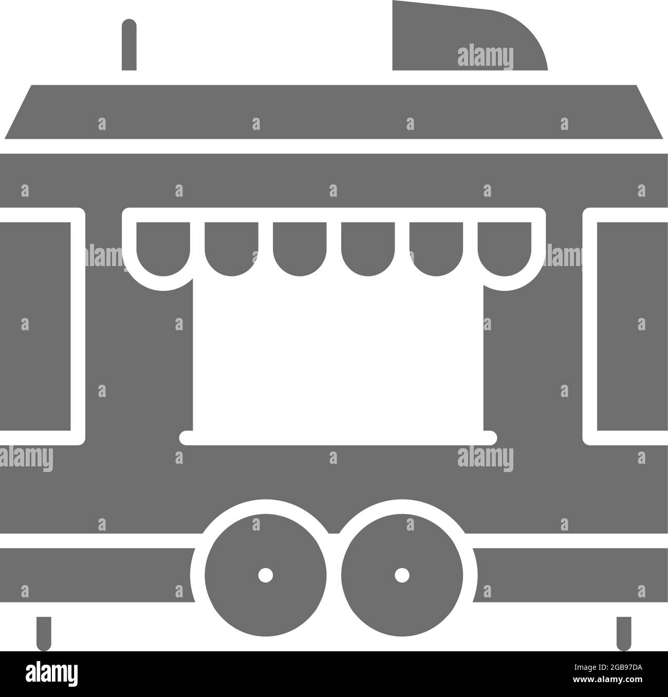 Food trailer gray icon. Isolated on white background Stock Vector Image ...