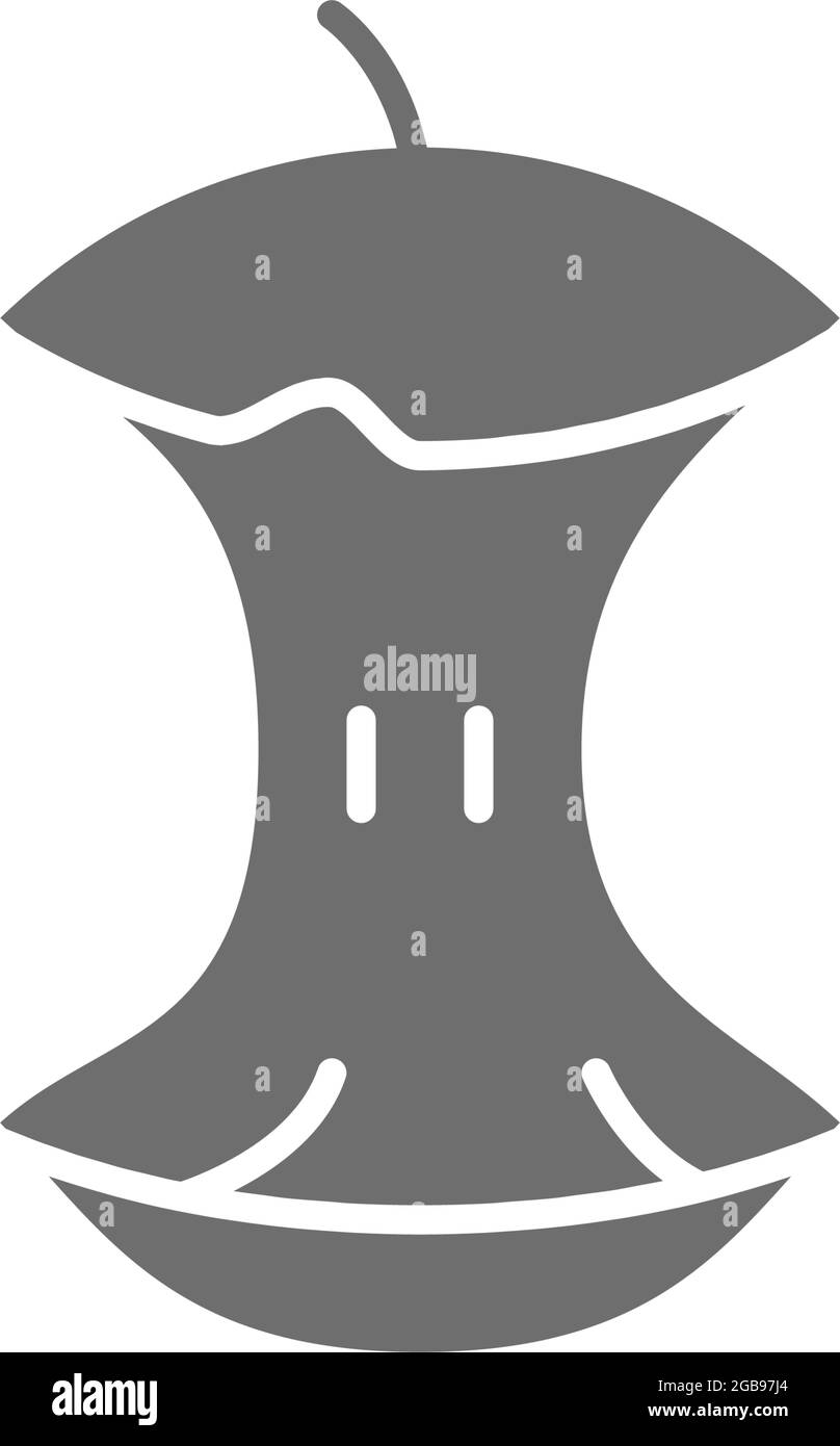 Apple core, food waste, garbage gray icon Stock Vector Image & Art - Alamy