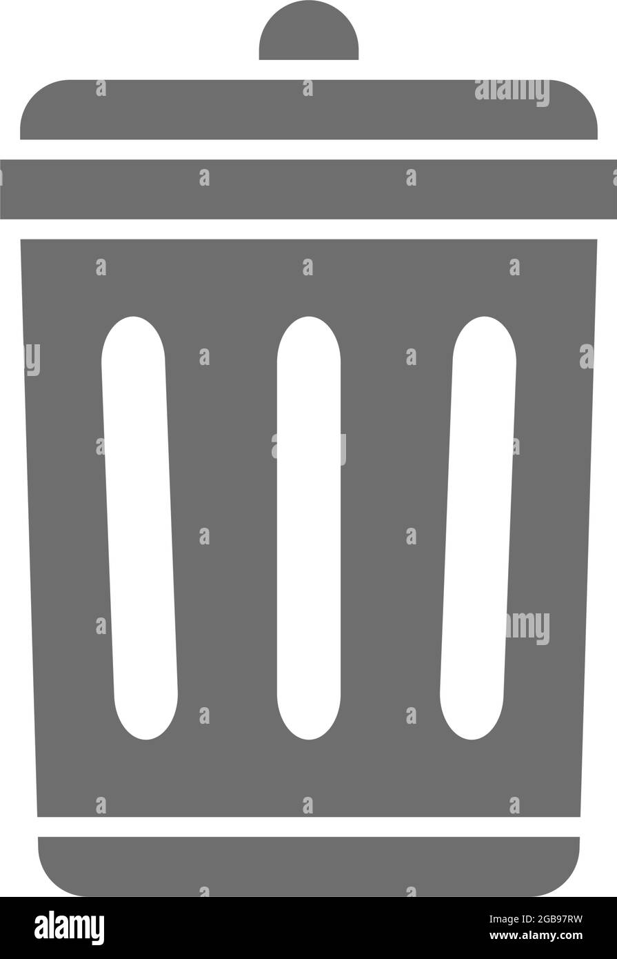Garbage bin gray icon. Isolated on white background Stock Vector Image ...