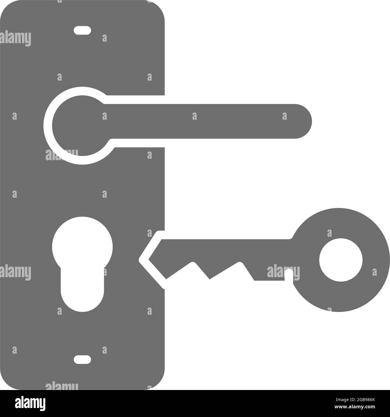 Door handle with key, lock grey icon Stock Vector Image & Art - Alamy