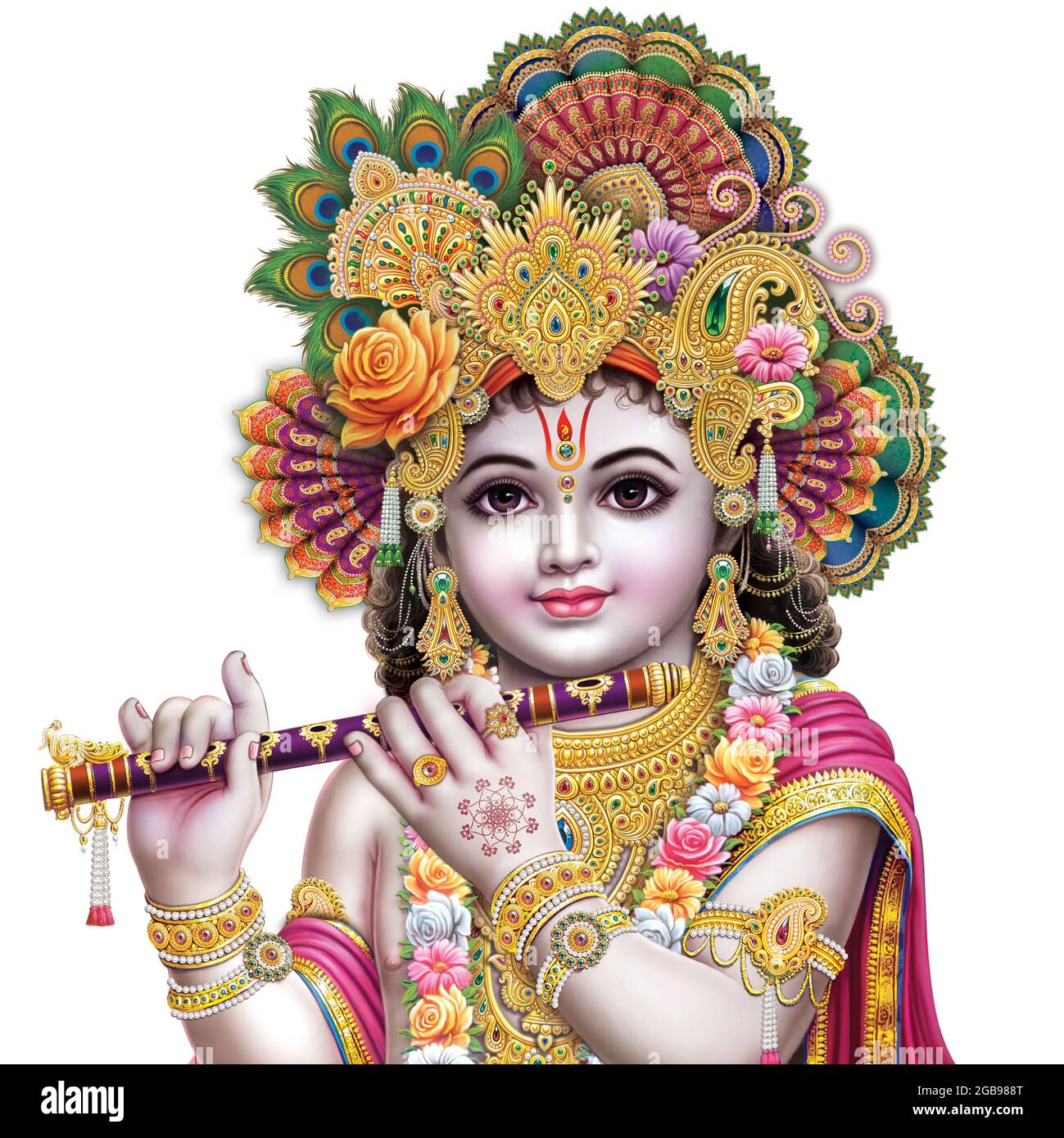 Indian god lord krishna with his flute making magical tunes hi-res ...