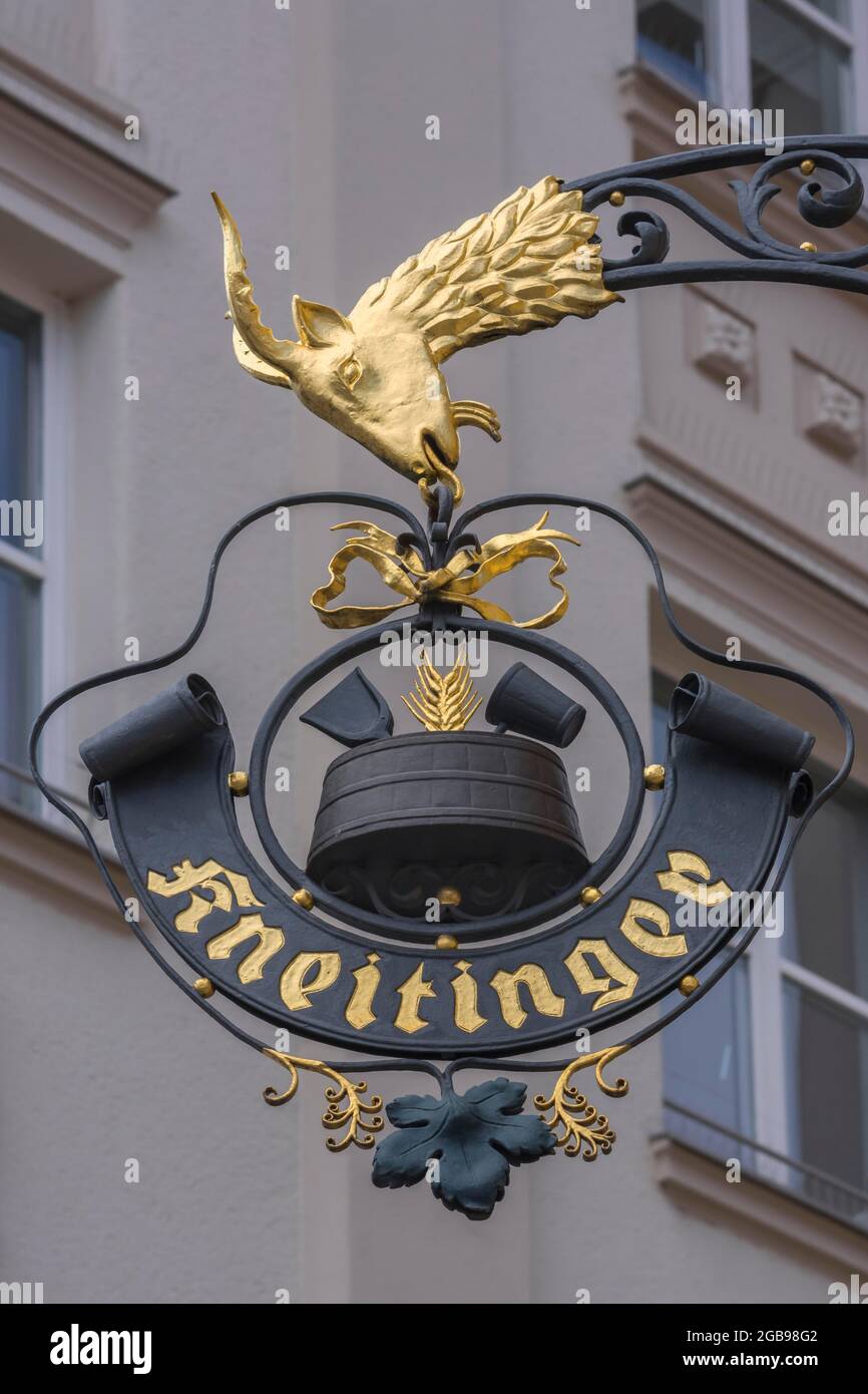 Information sign to a tavern with a brewery hi-res stock photography ...
