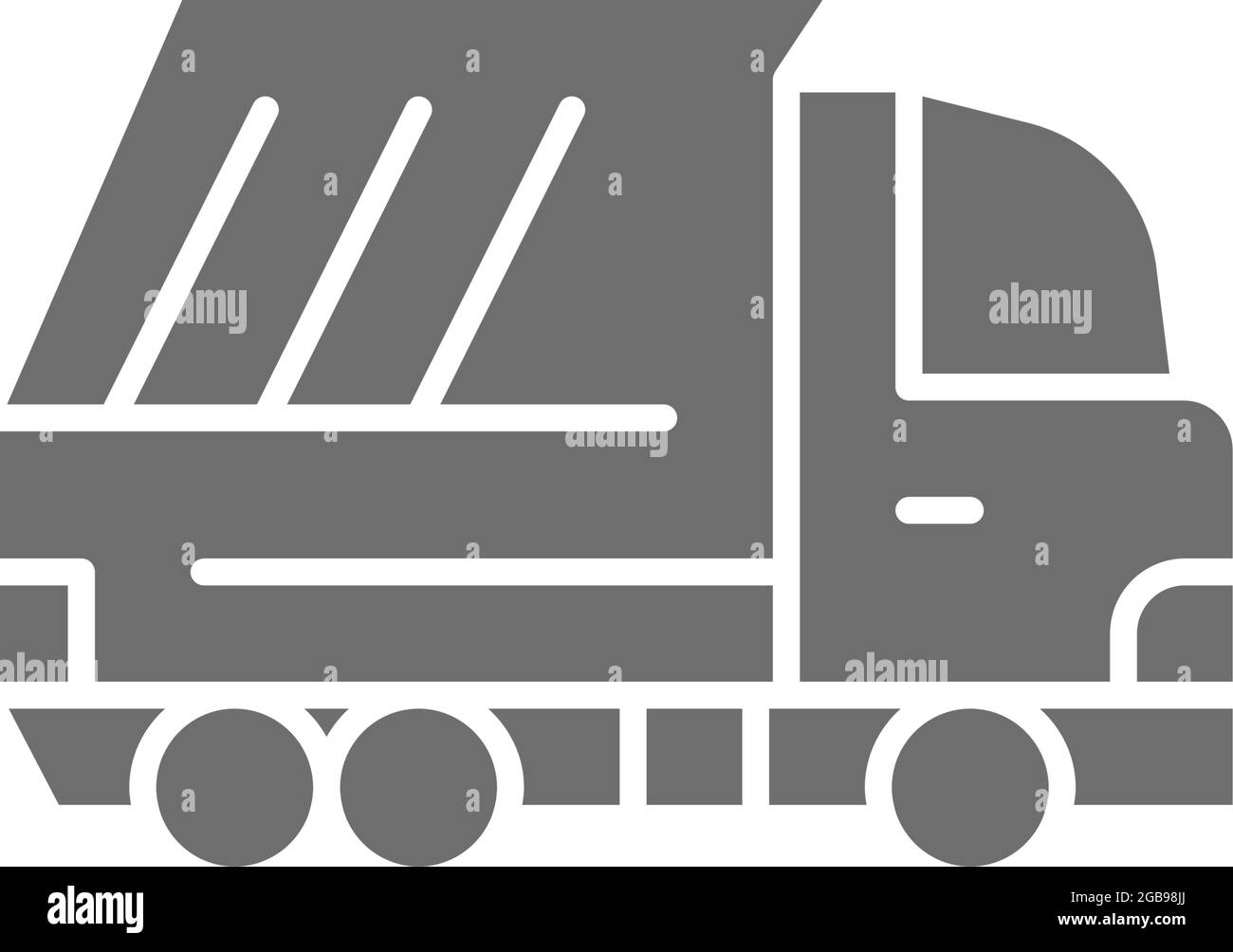 Vector garbage truck, waste vehicle gray icon Stock Vector Image & Art ...