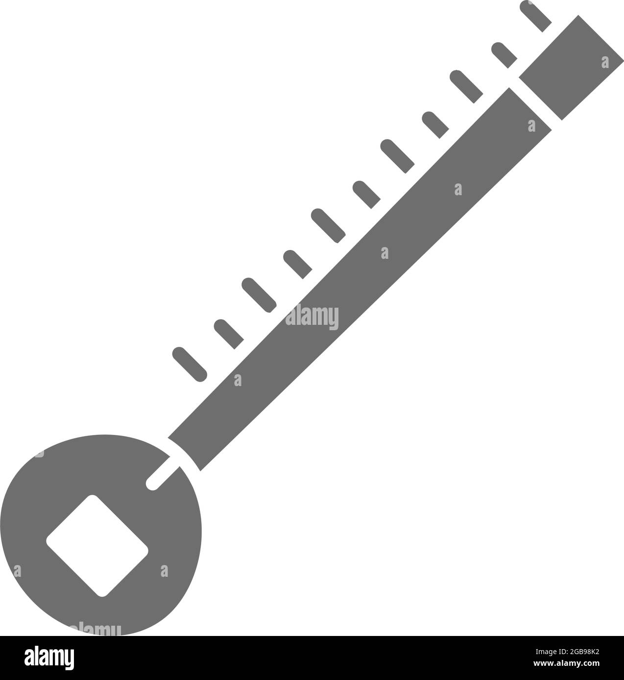 Vector sitar, Indian musical instrument grey icon Stock Vector Image ...
