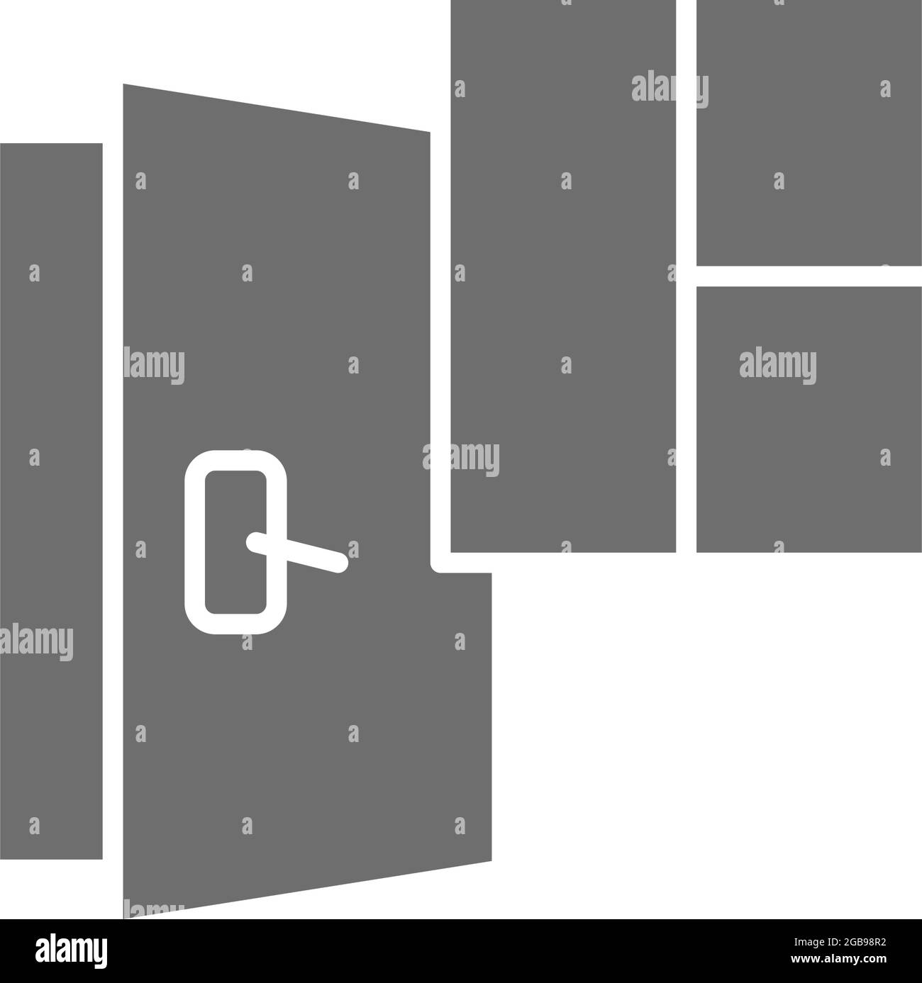 Door and window installation services, replacement grey icon Stock ...