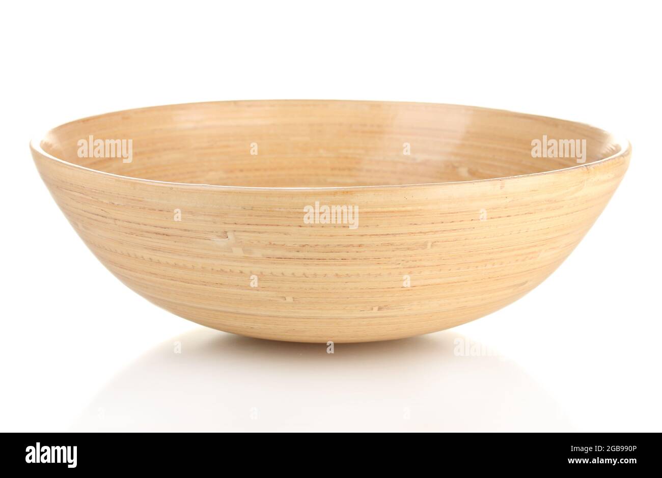 empty wooden bowl isolated on white Stock Photo - Alamy