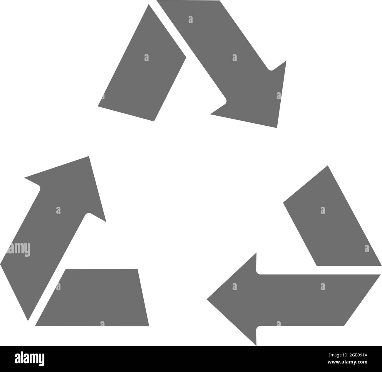 Recycle, recycling gray icon. Isolated on white background Stock Vector ...