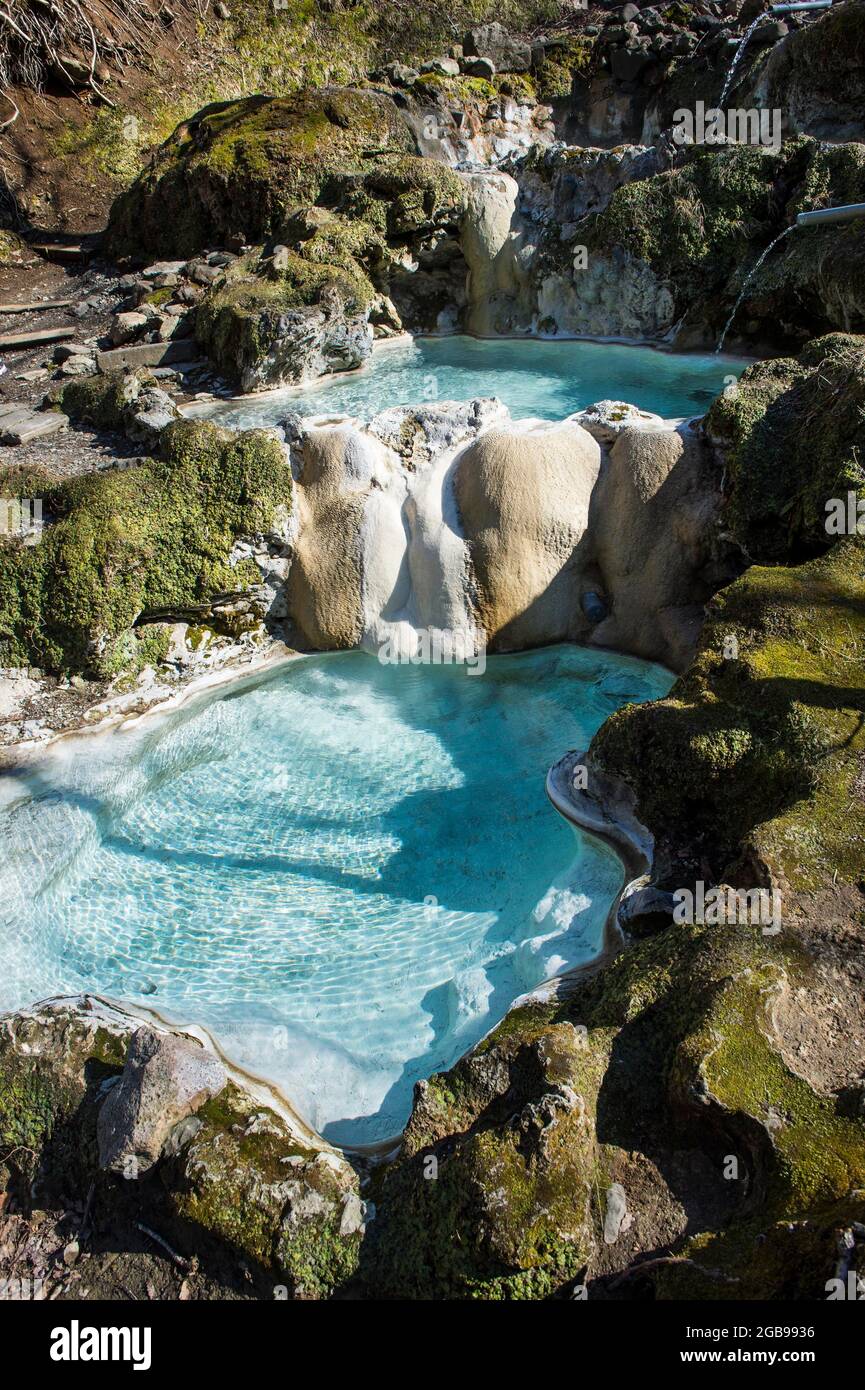 Beautiful hot water pools, Iwaobetsu Onsen, Unesco world heritage sight ...