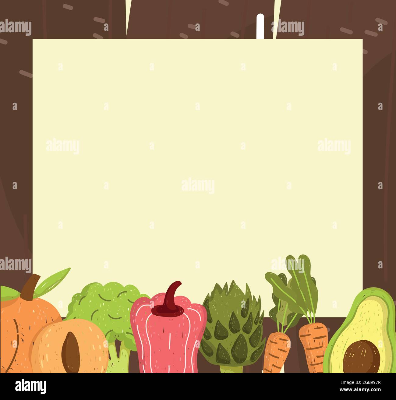 blank banner with vegetables Stock Vector Image & Art - Alamy