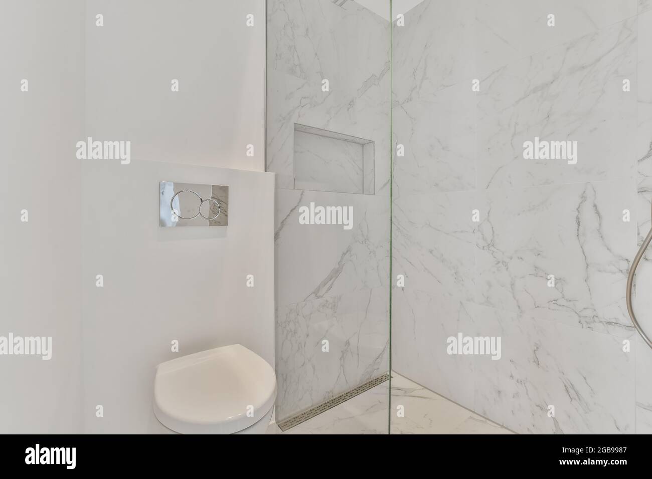Interior of small clean washroom in miniature style Stock Photo - Alamy