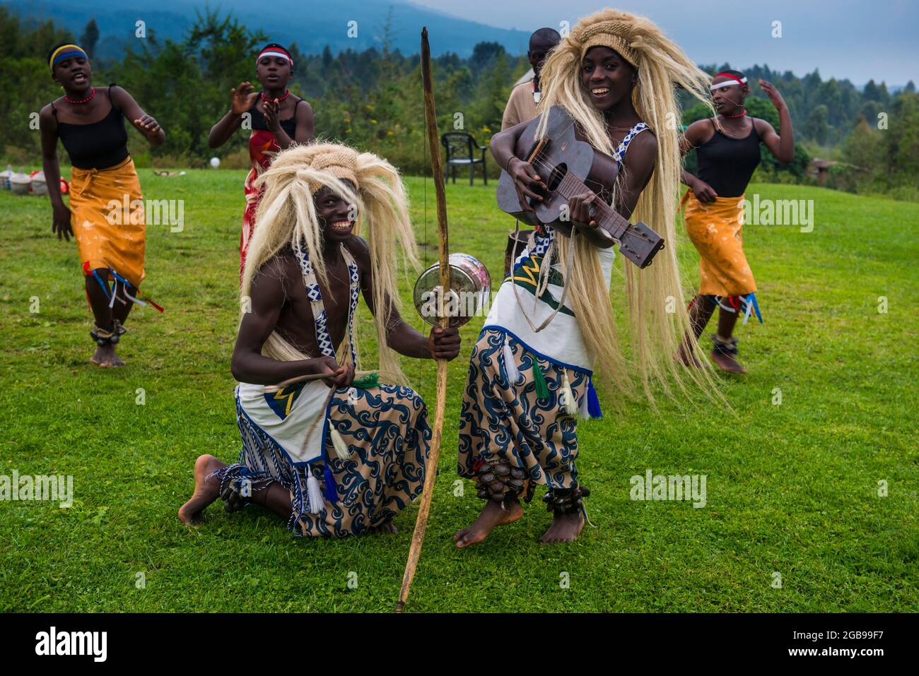 Ceremony of former poachers, in the Virunga National Park, Rwanda ...