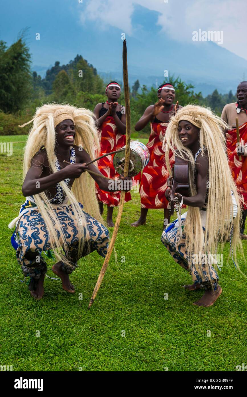 Ceremony of former poachers, in the Virunga National Park, Rwanda ...