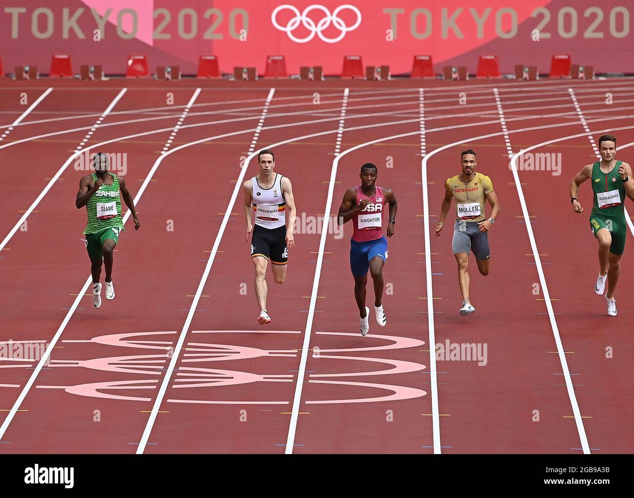 Tokyo, Japan. 3rd Aug, 2021. Erriyon Knighton (3rd R) of the United ...