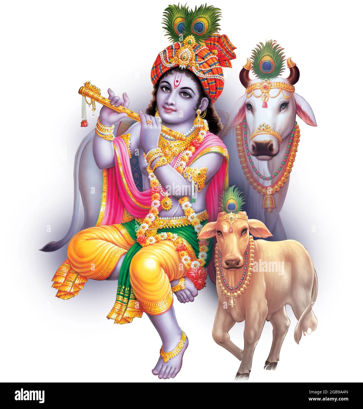 Lord Krishna With Cow