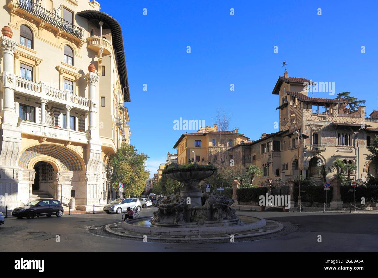 Piazza Mincio Mincio Square in the Quartiere Coppede, Coppede district ...