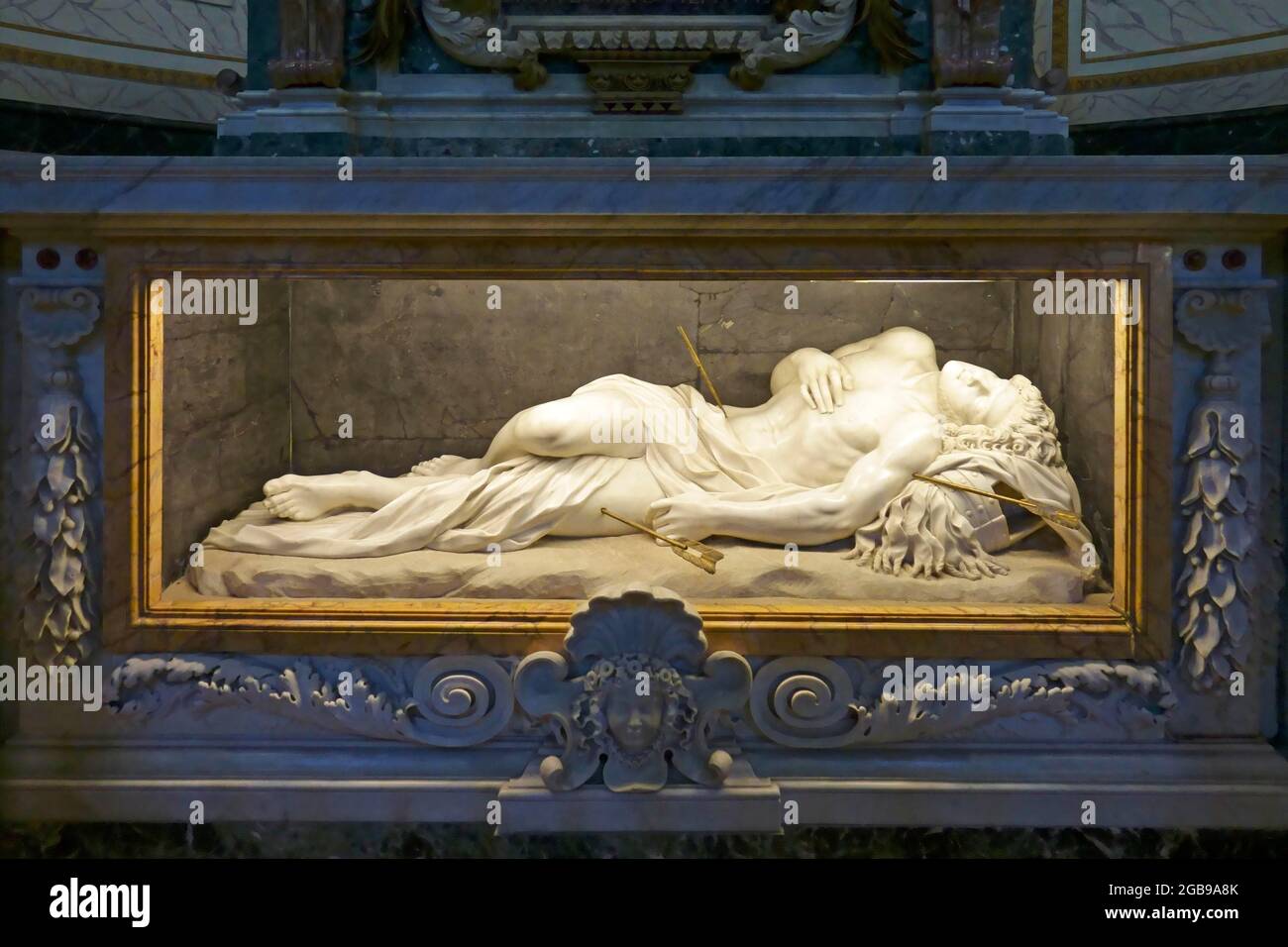 Marble sculpture Saint Sebastian, Basilica San Sebastiano fuori le mura ...
