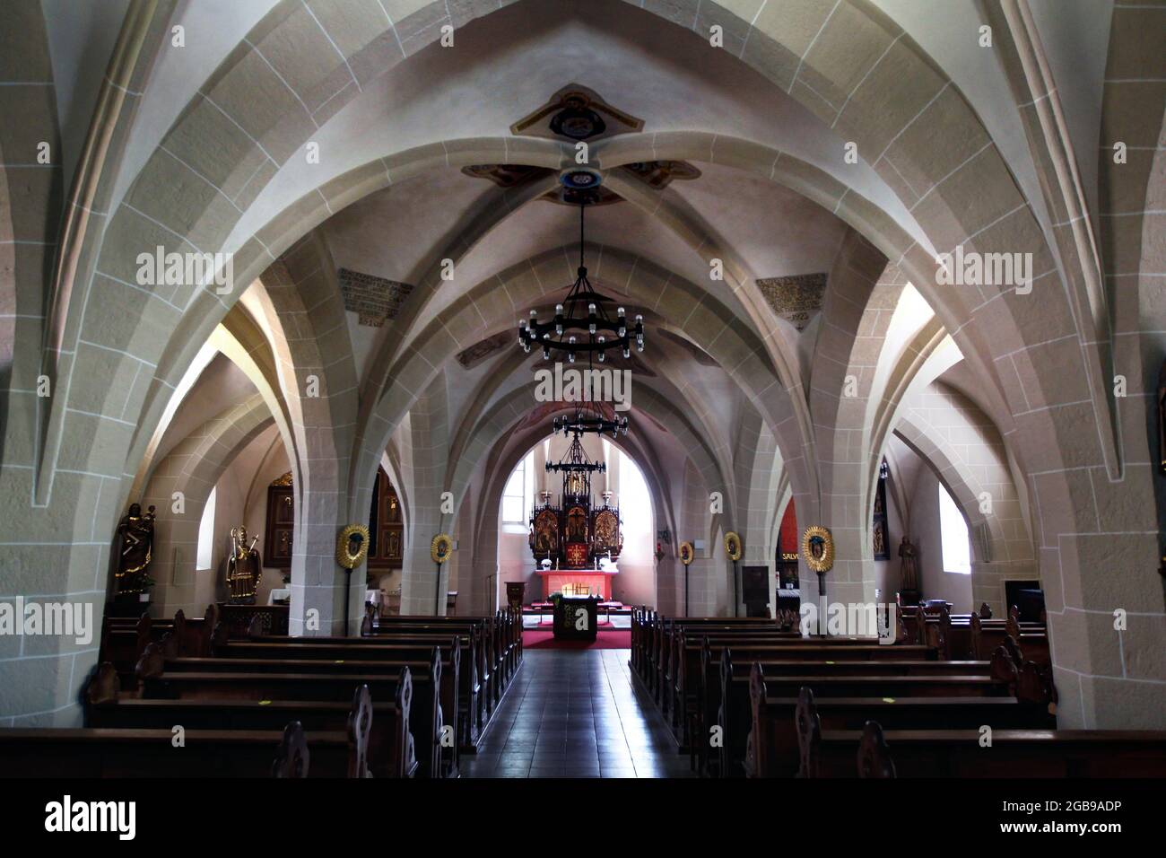 Interior view of the Church of Christ the Redeemer, pilgrimage church ...