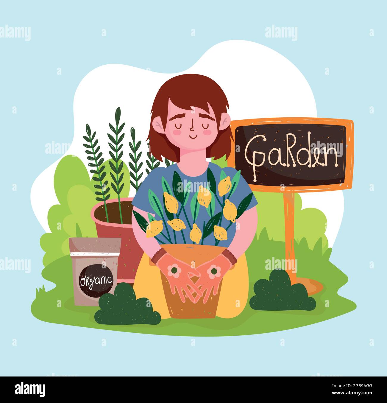 boy in the garden Stock Vector Image & Art - Alamy