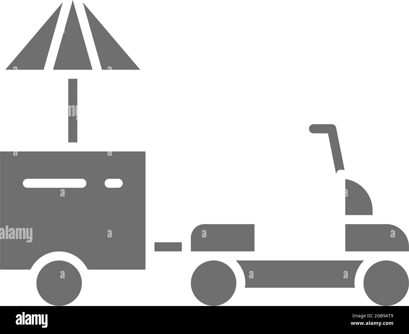 Vector refrigerator scooter food truck gray icon Stock Vector Image ...