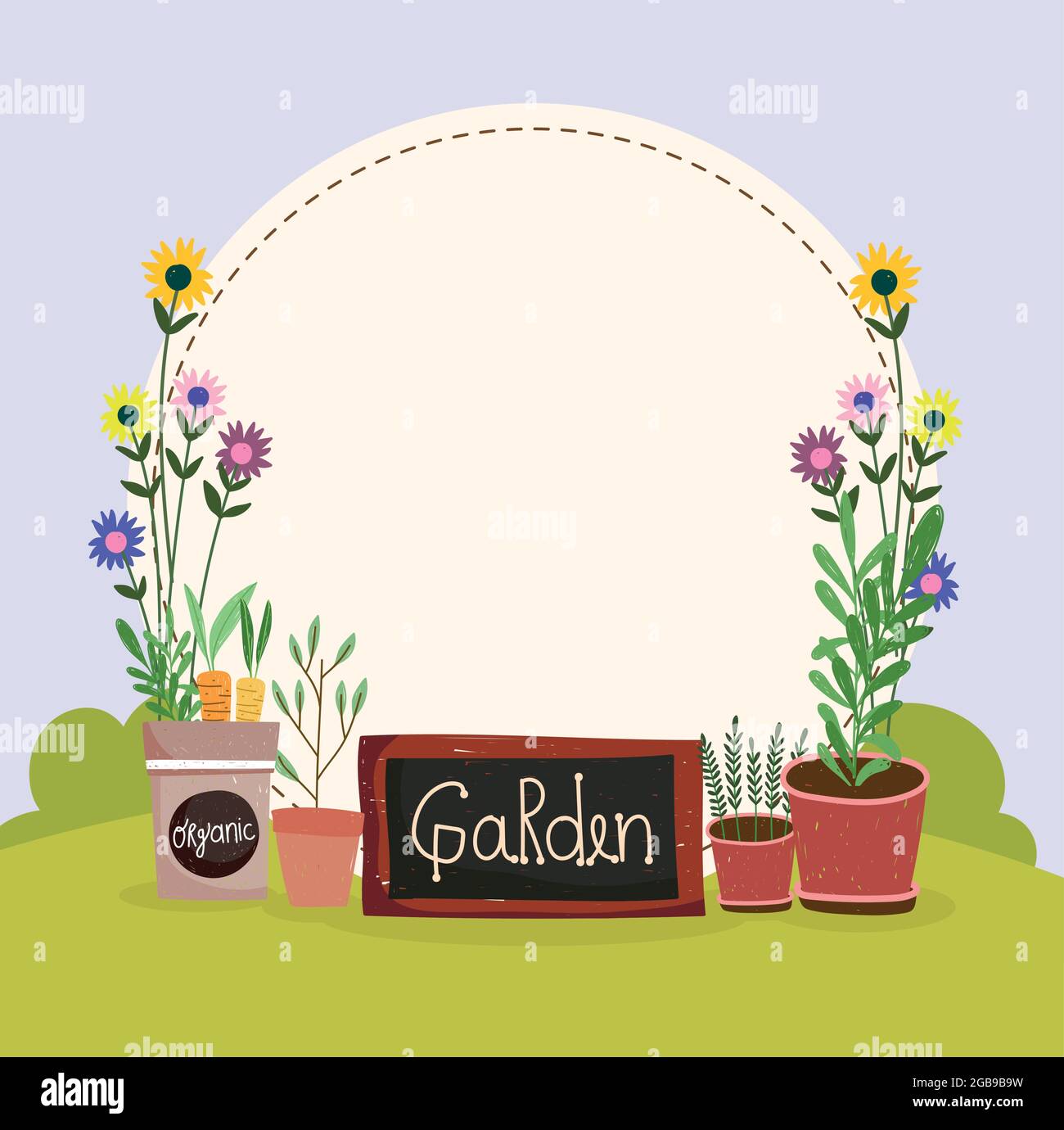 garden board and potted plants Stock Vector Image & Art - Alamy