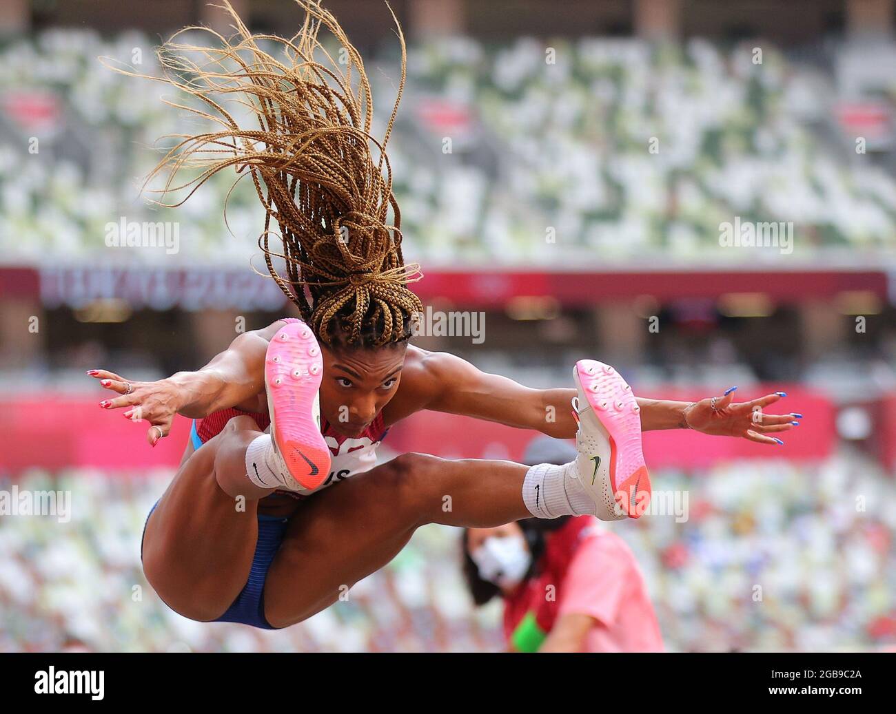 Tokyo, Japan. 3rd Aug, 2021. Tara Davis of the United States competes ...