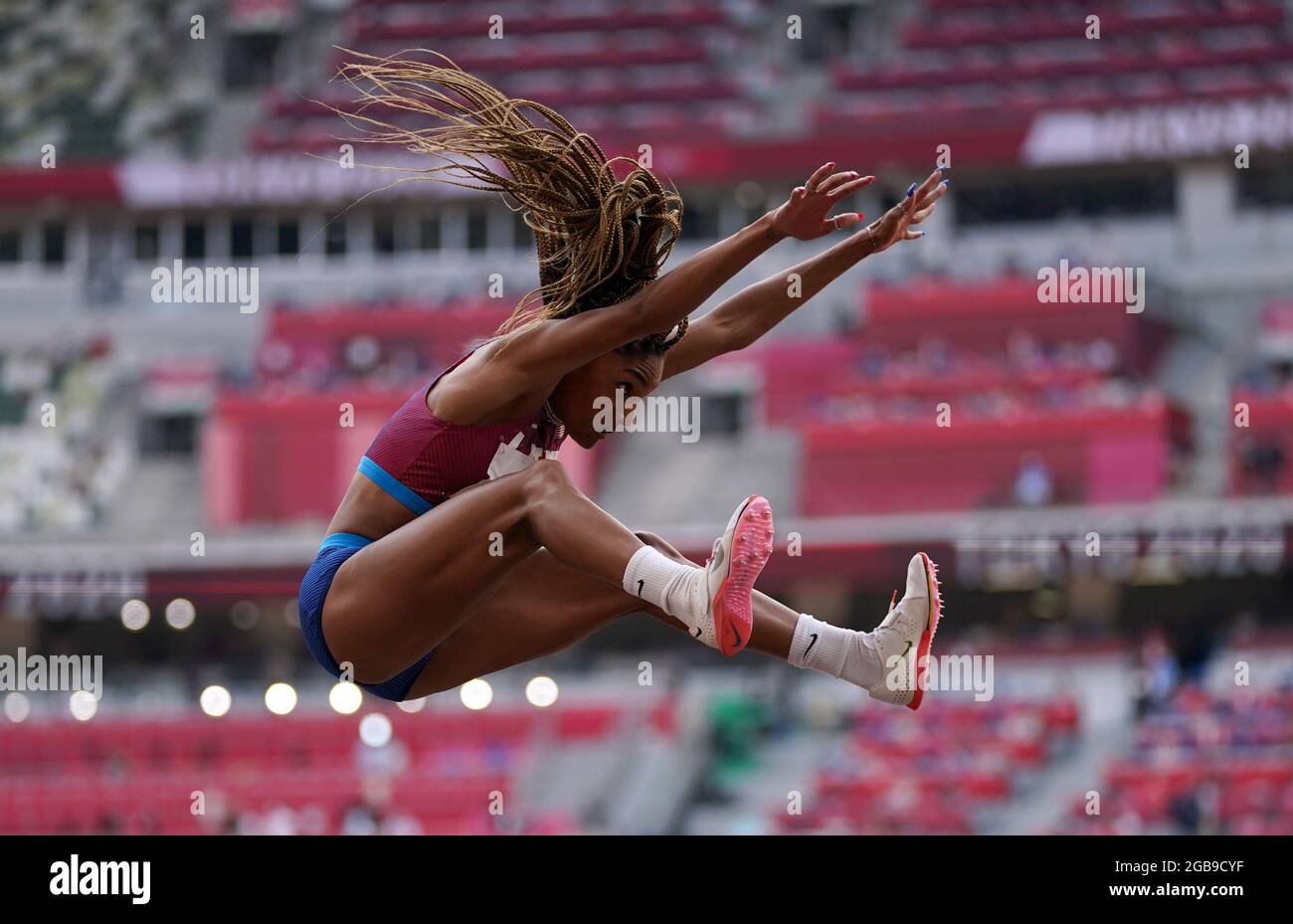 USA's Tara Davis during the Women's Long Jump Final at the Olympic ...