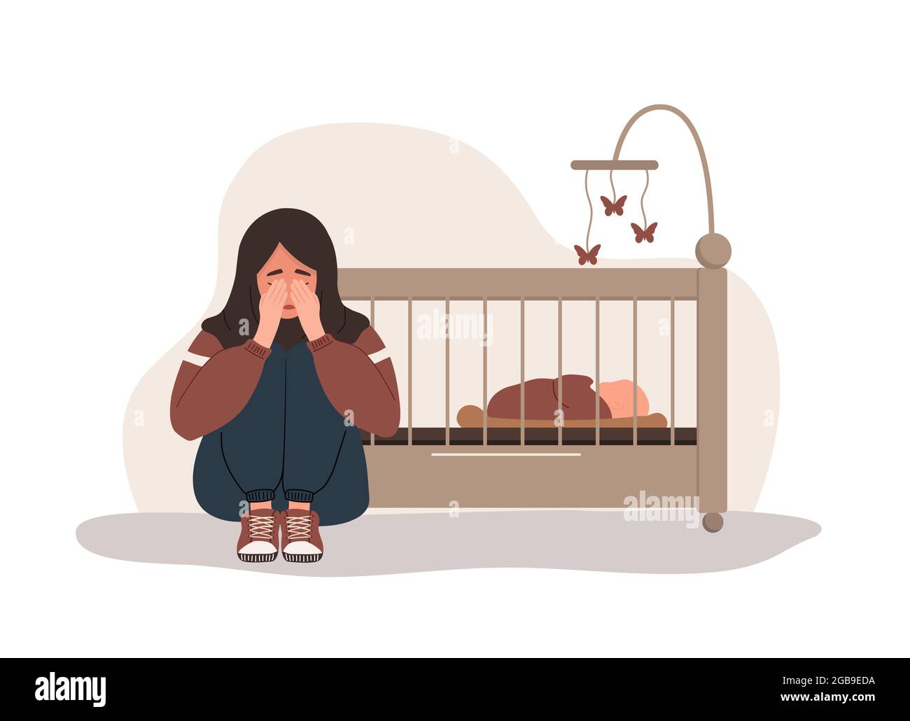 Sad family bed Stock Vector Images - Alamy