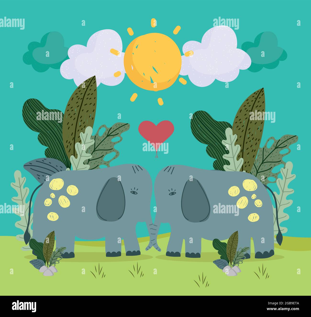 couple elephants cartoon Stock Vector Image & Art - Alamy