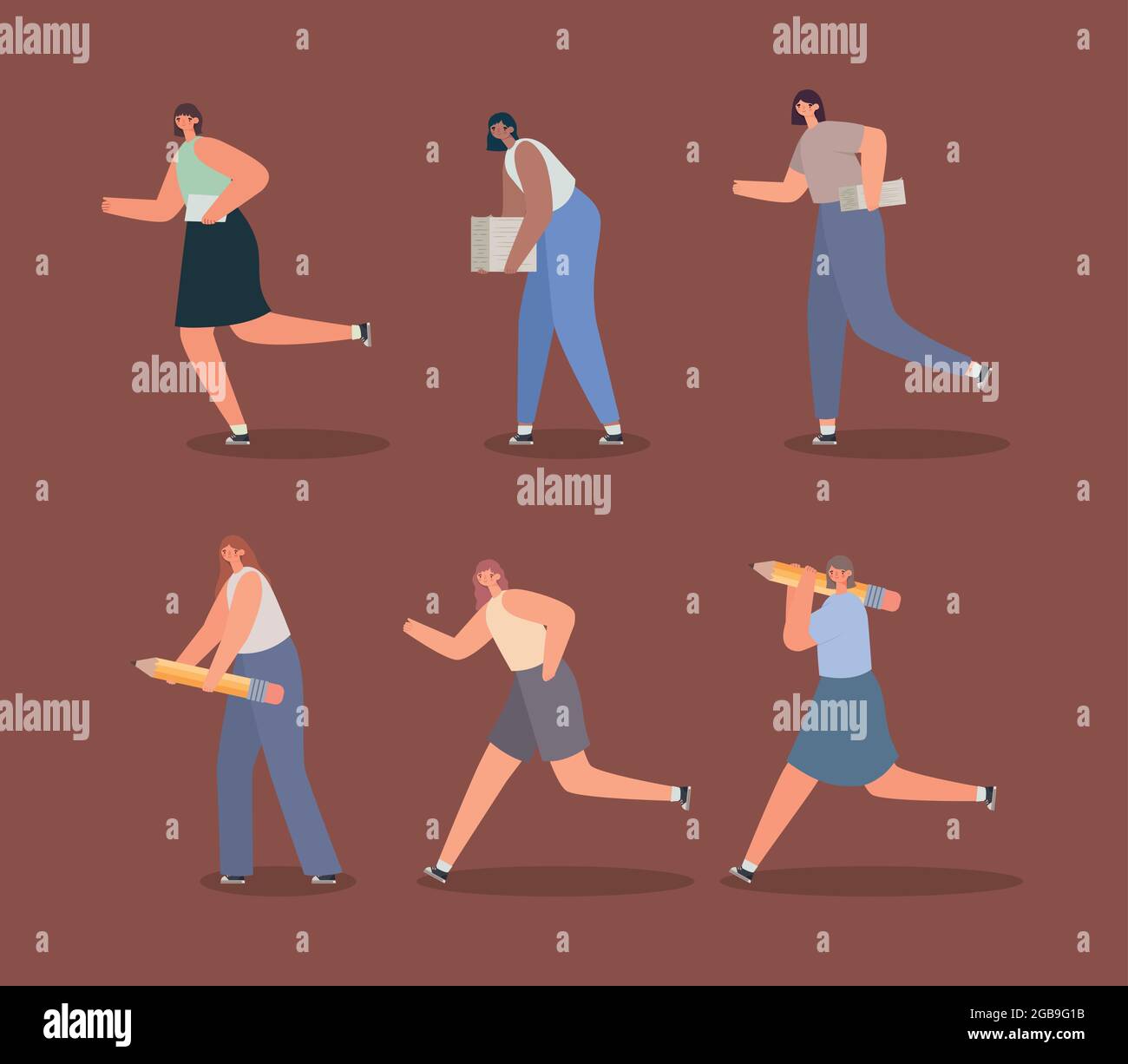 six women working Stock Vector Image & Art - Alamy