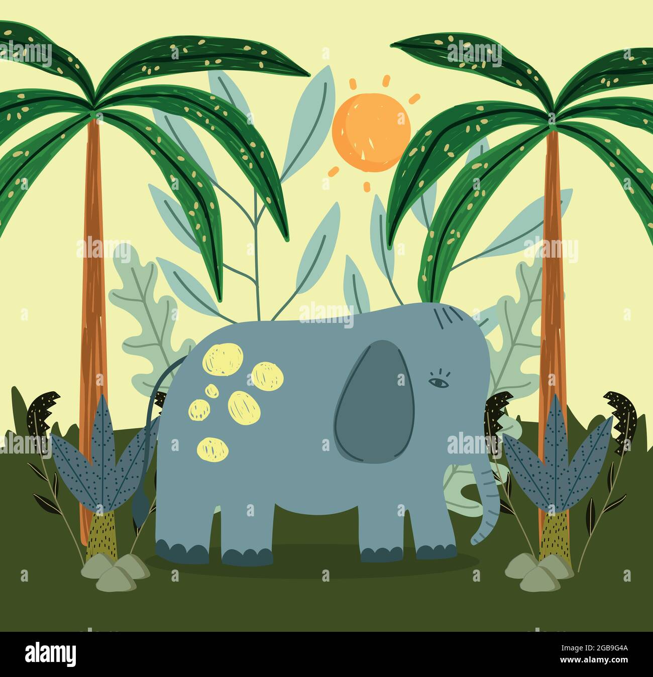 Cartoon Jungle Elephant