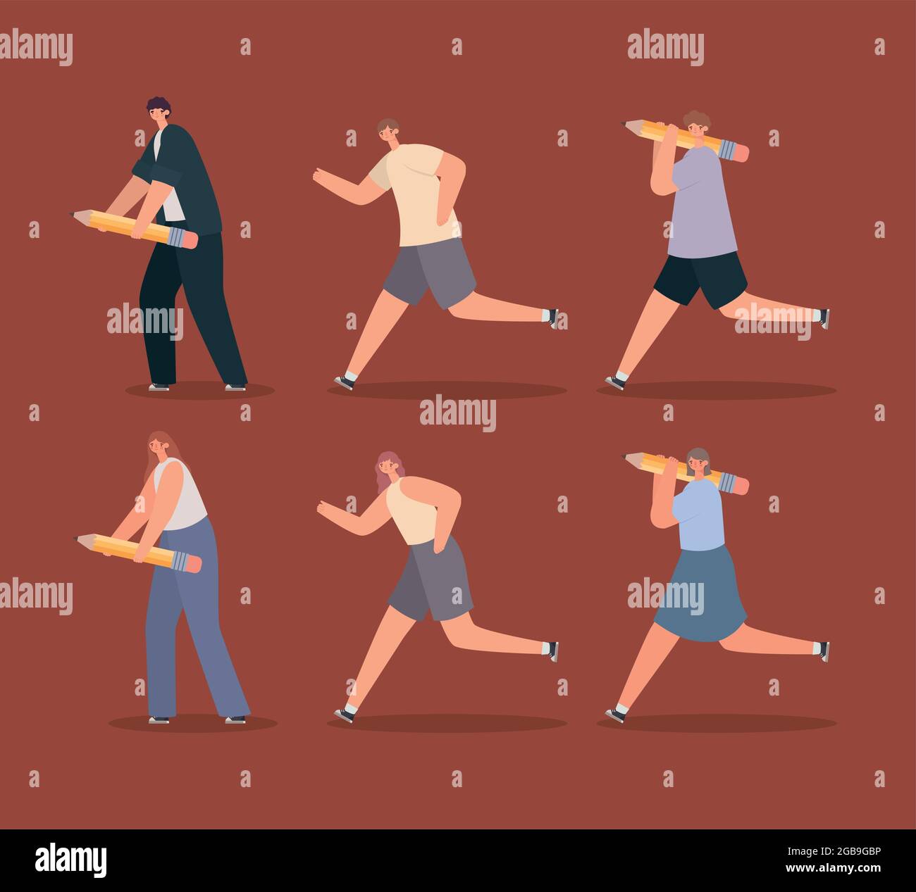 six persons working Stock Vector Image & Art - Alamy