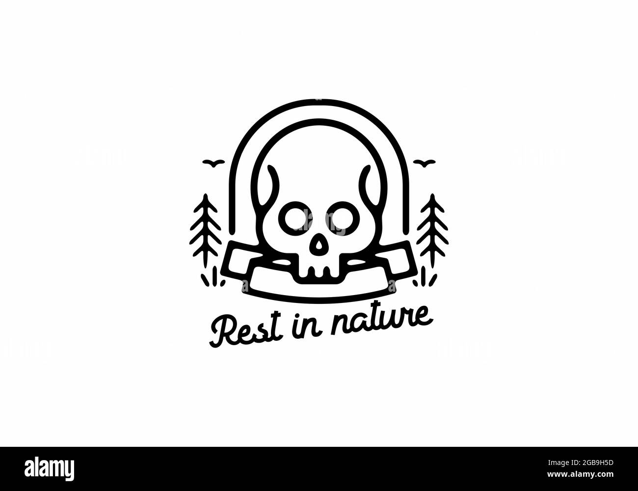 Rest in nature line art illustration design Stock Vector Image & Art ...