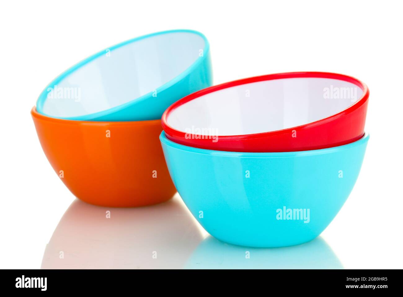 bright empty bowls isolated on white Stock Photo - Alamy
