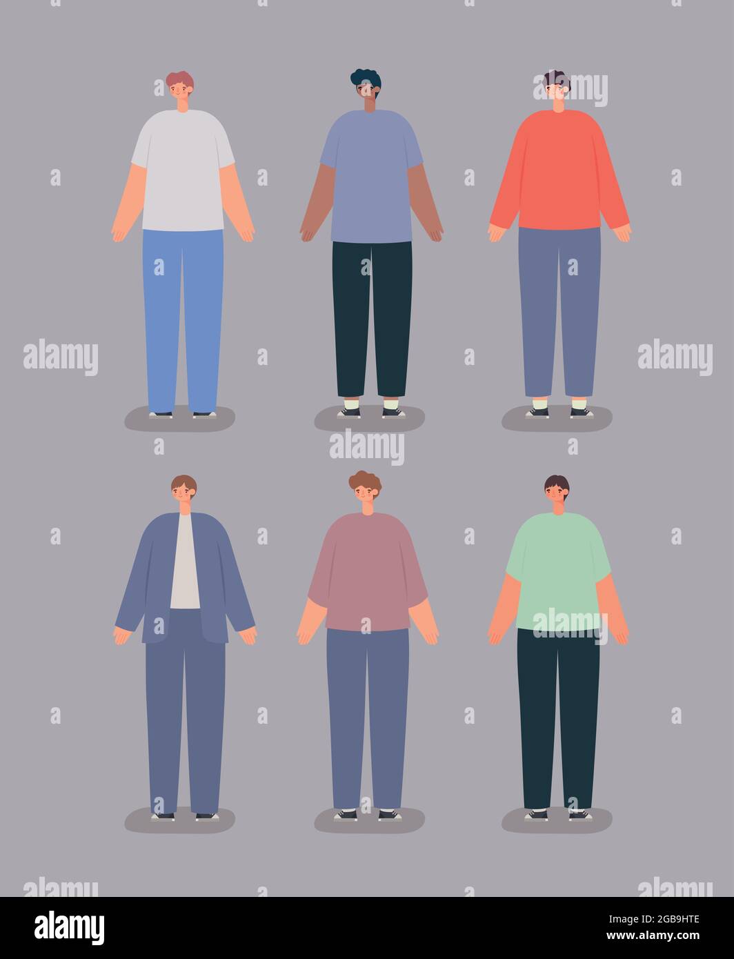 six handsome men Stock Vector Image & Art - Alamy