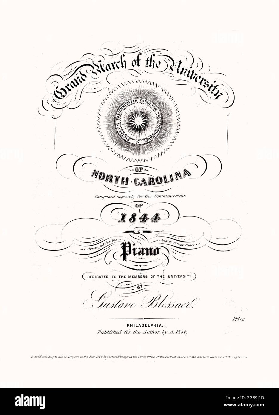 Grand March of the University of North Carolina, 1844 sheet music ...