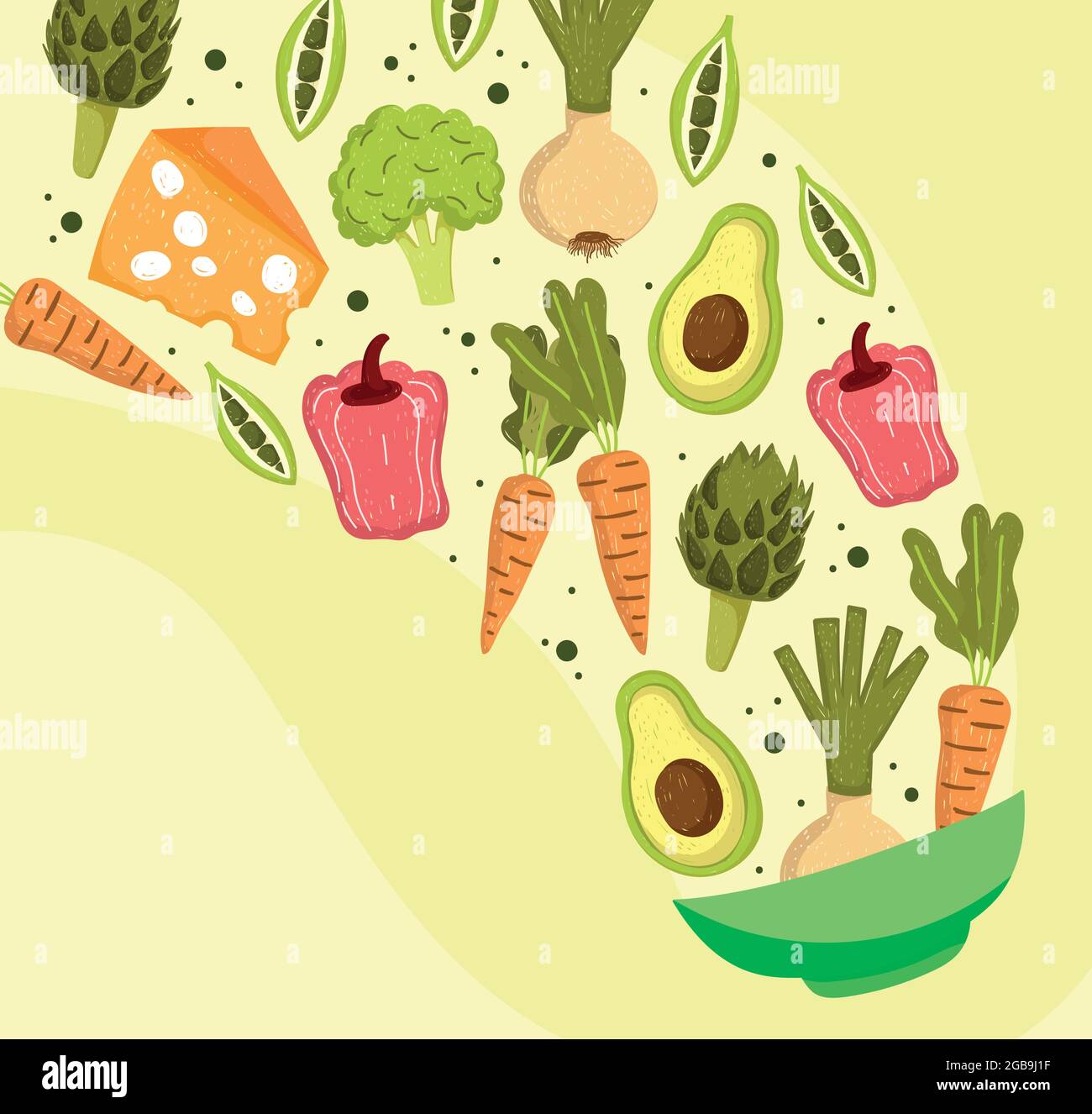 Assorted vegetables falling hi-res stock photography and images - Alamy