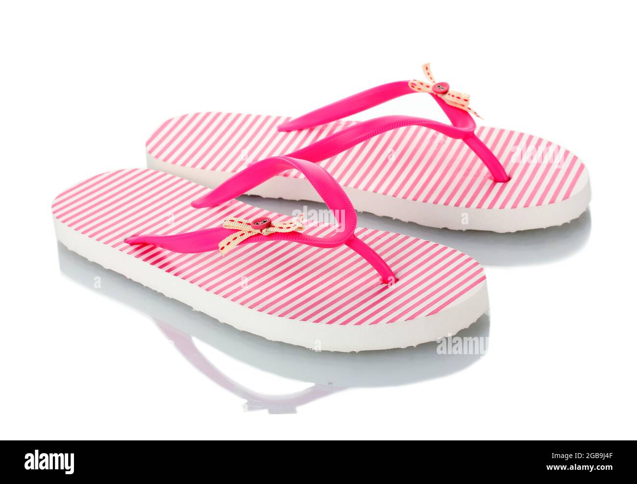 pink beach shoes isolated on white Stock Photo - Alamy