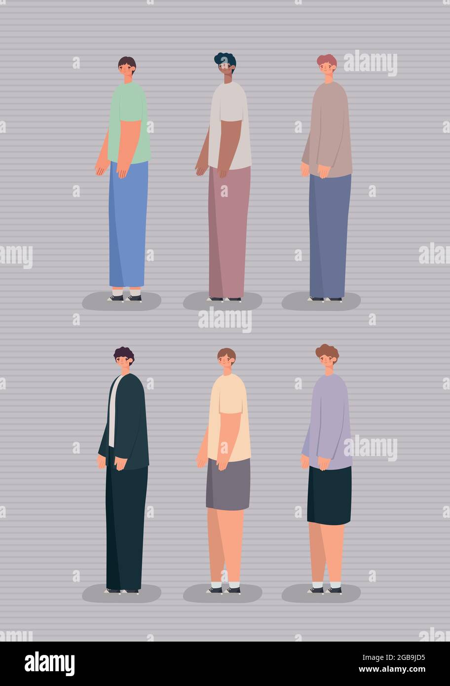 six casual men Stock Vector Image & Art - Alamy