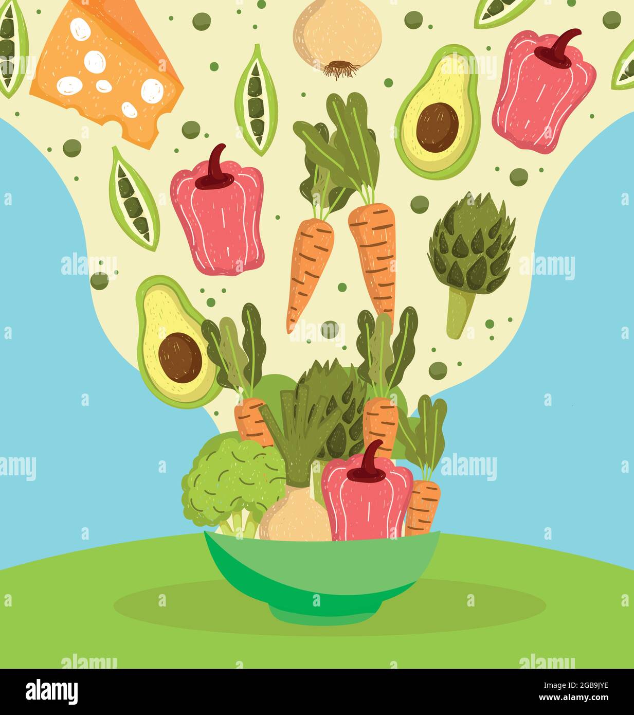 Fresh mixed vegetables Stock Vector Images - Alamy