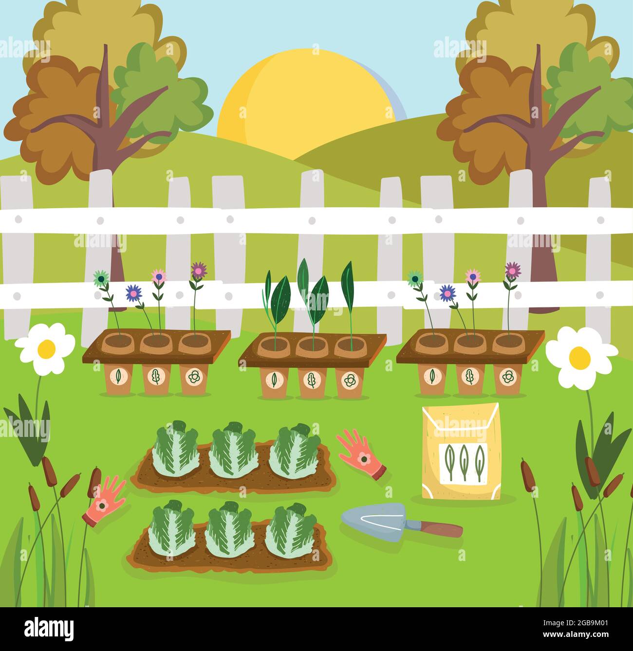 landscape garden plants Stock Vector Image & Art - Alamy