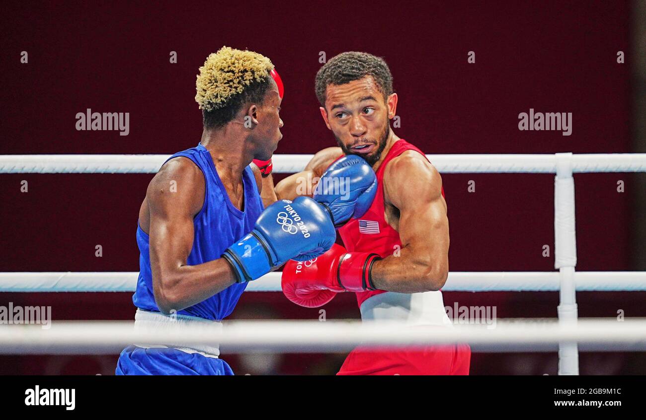 August 3, 2021: Duke Ragan from USA against Samuel Takyi during boxing ...