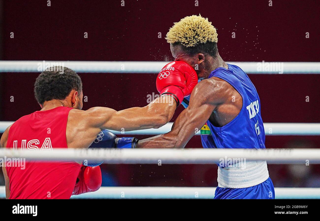 August 3, 2021: Duke Ragan from USA against Samuel Takyi during boxing ...
