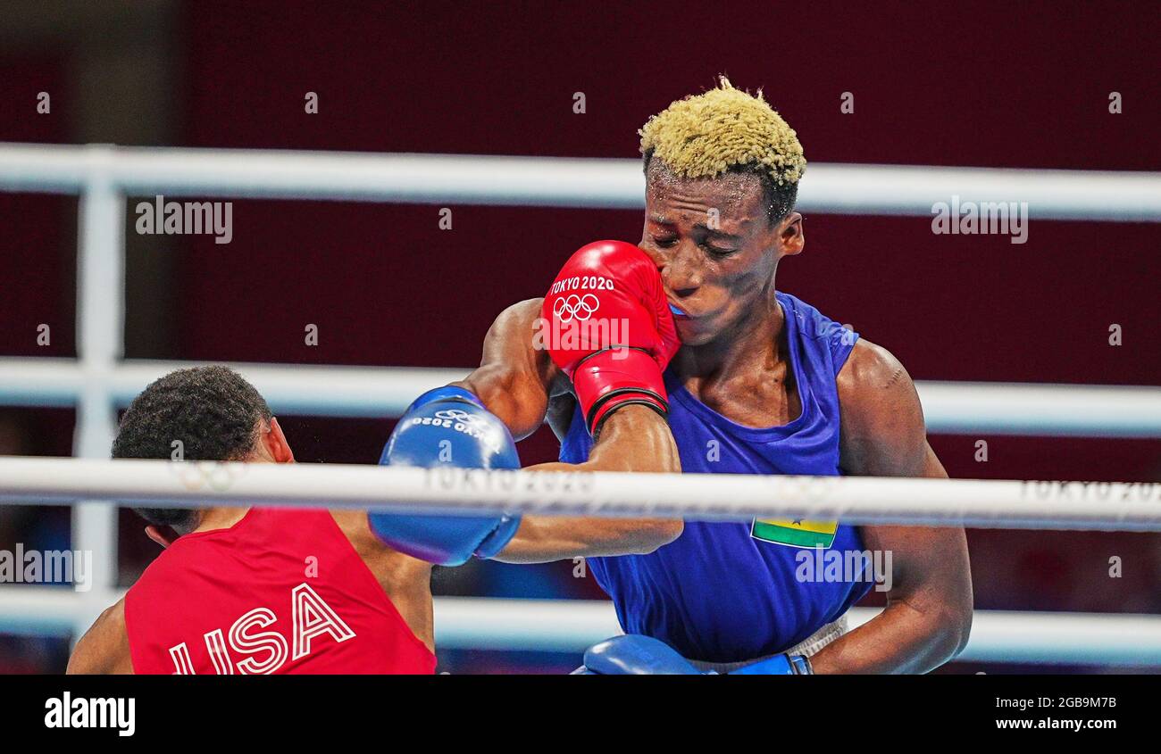 August 3, 2021: Duke Ragan from USA against Samuel Takyi during boxing ...