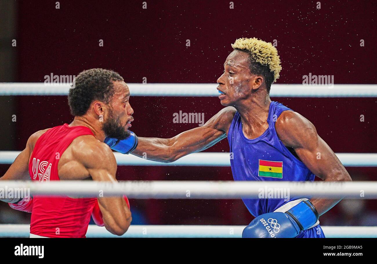 August 3, 2021: Duke Ragan from USA against Samuel Takyi during boxing ...