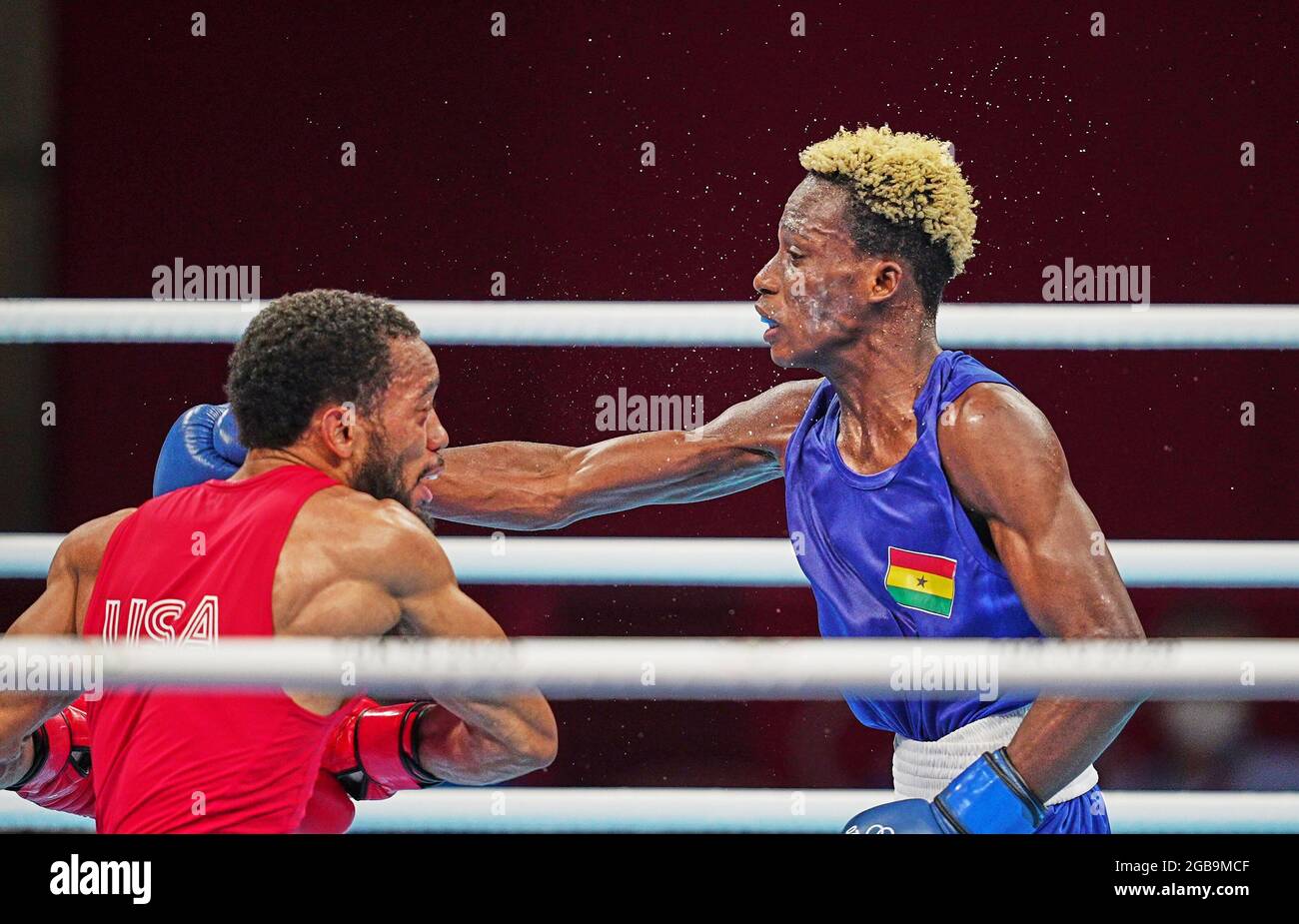 August 3, 2021: Duke Ragan from USA against Samuel Takyi during boxing ...