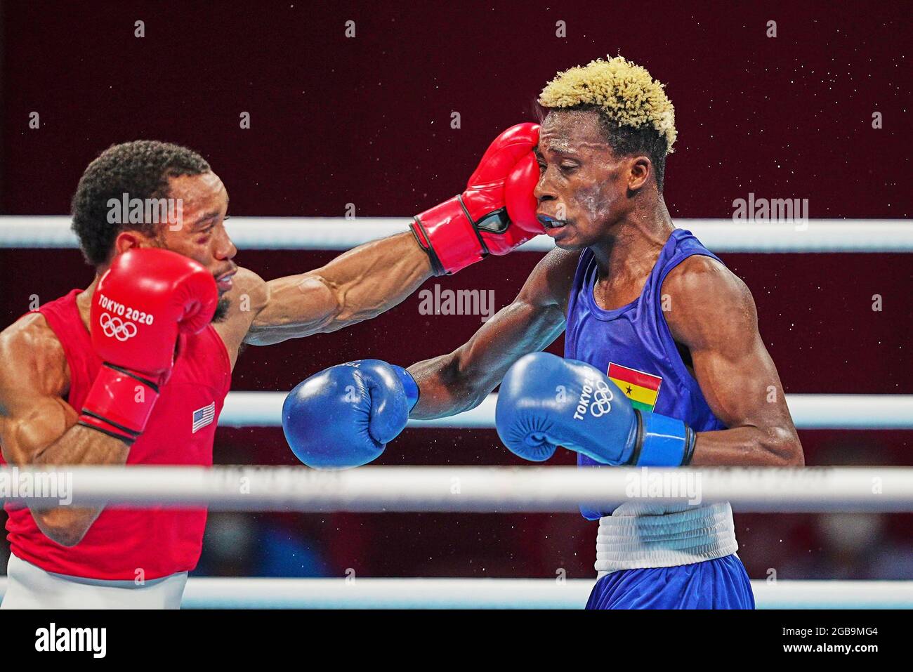 August 3, 2021: Duke Ragan from USA against Samuel Takyi during boxing ...