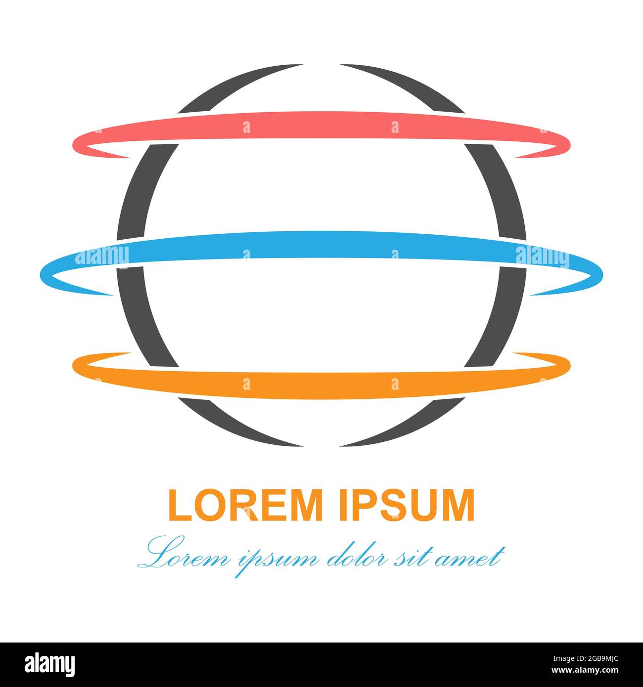 Vector icon of intersecting circles for a logo, sticker or brand, for ...